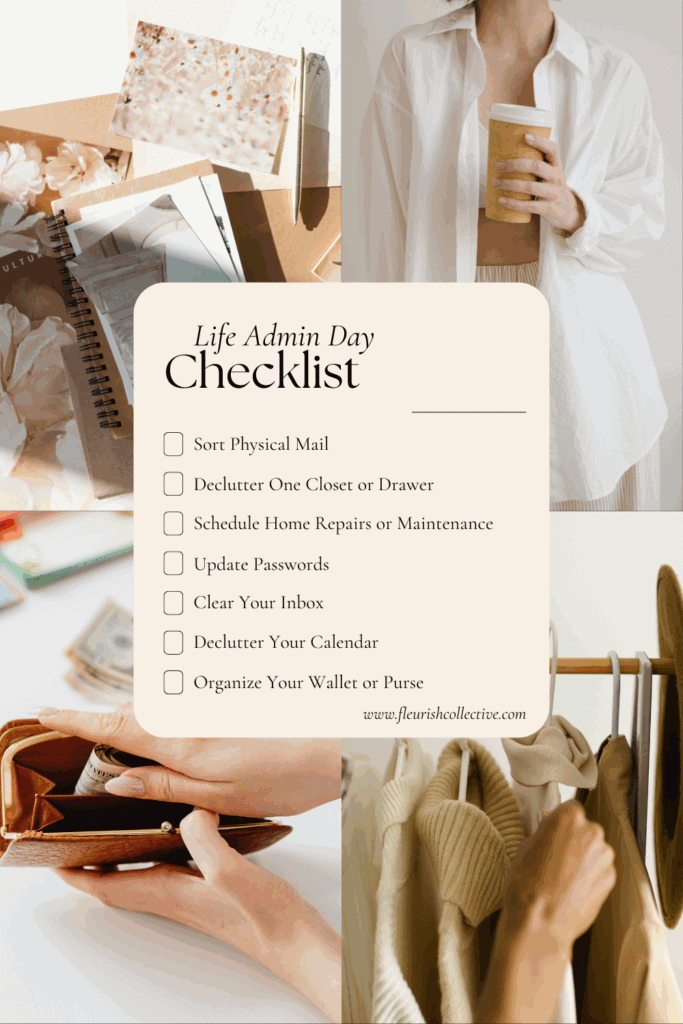 The Ultimate Life Admin Day Checklist With Tasks for Spring | Fleurish ...